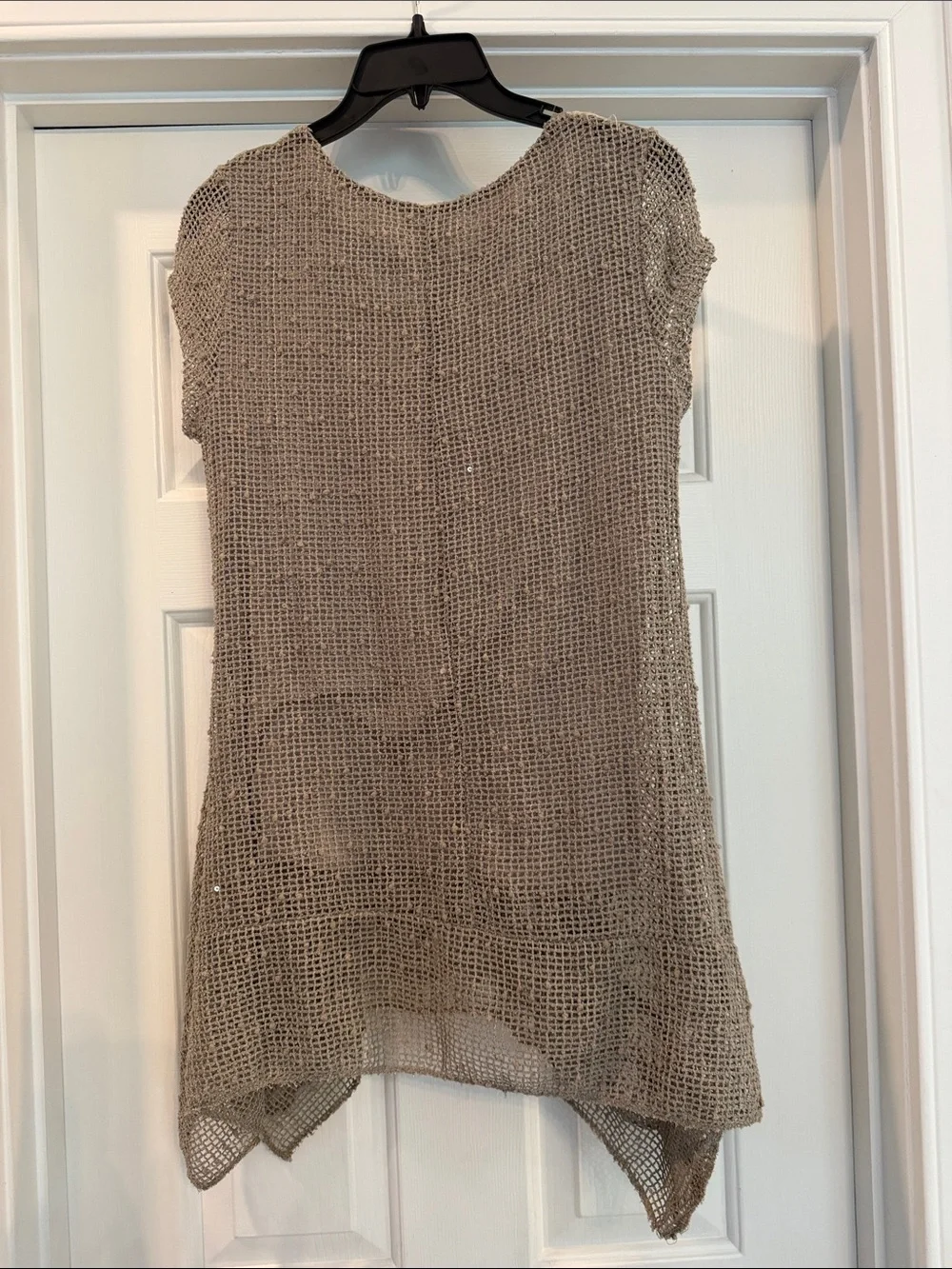 Tempo Paris | Tops | Tempo Paris Beige Crochet Lace Short Sleeve Tunic ...